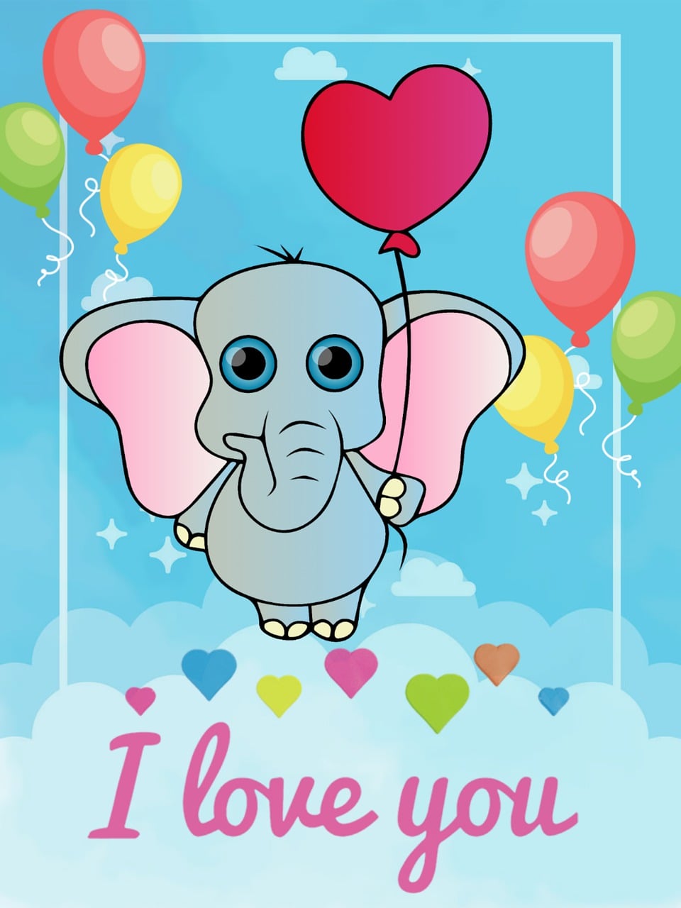 Download Postcard, Elephant, Love. Royalty-Free Stock Illustration ...