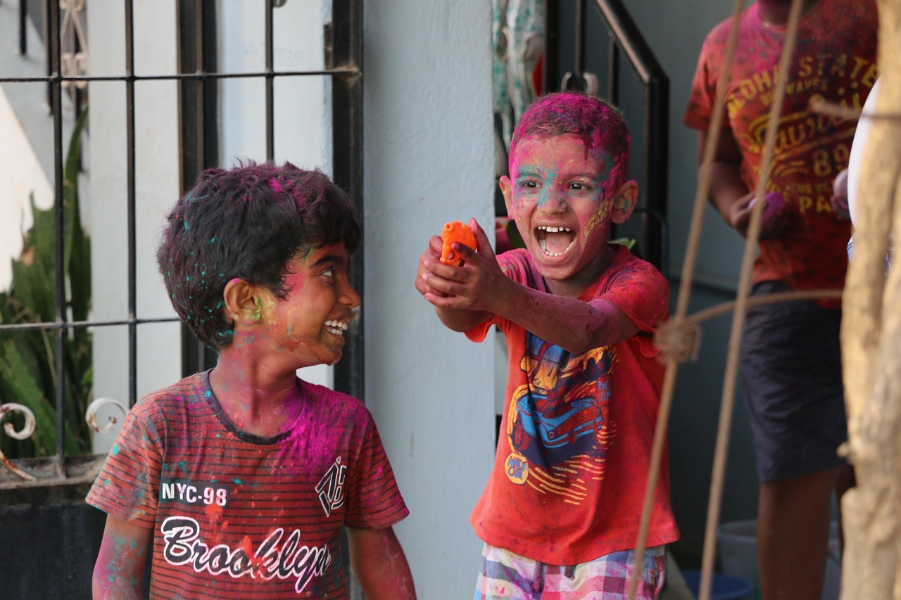 Two Kids Celebrating Holi Festival - Free photo on Pixabay - Pixabay