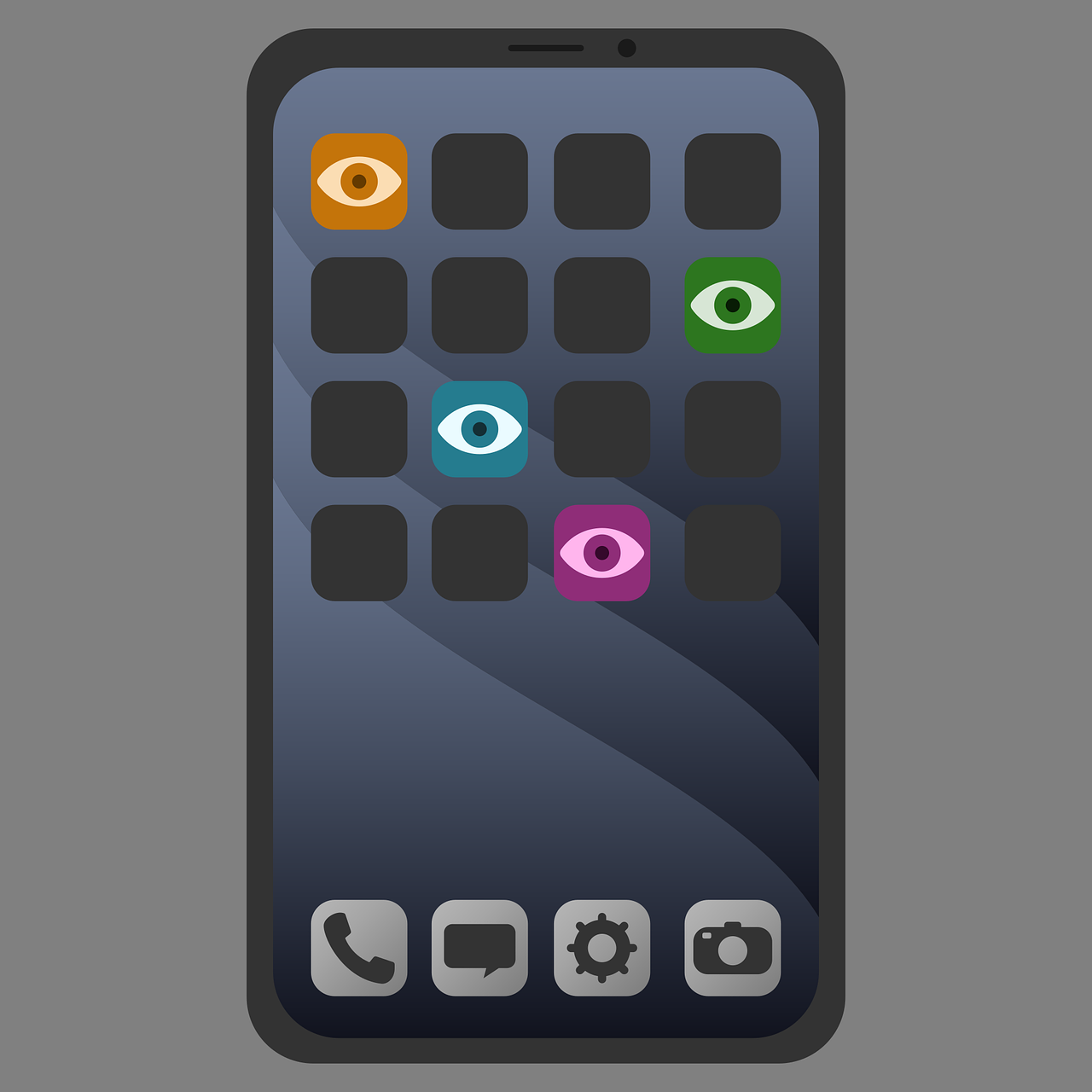Phone Mobile Eyes Dark - Free vector graphic on Pixabay