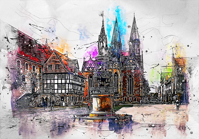 Download Brunswick City Watercolor Painting Royalty-Free Stock ...