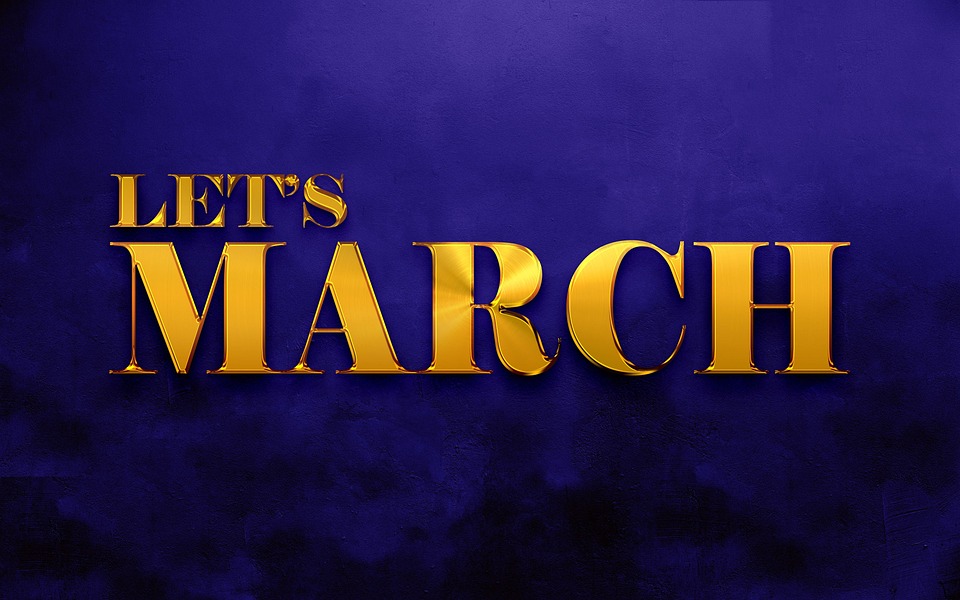 March Background Gold Text - Free photo on Pixabay