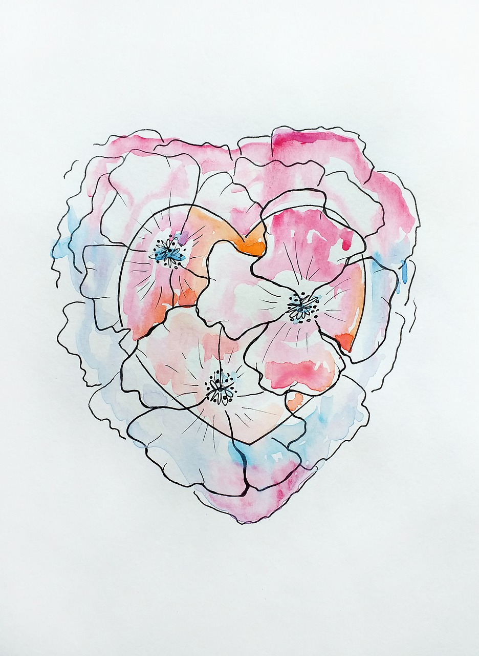 Drawing Flowers Heart