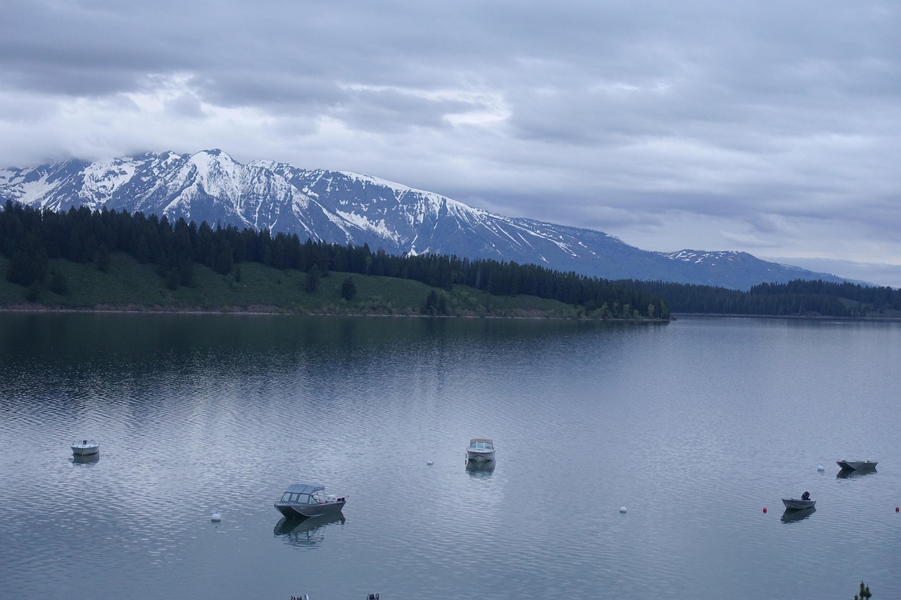 Lake Mountains Boats Teton - Free photo on Pixabay