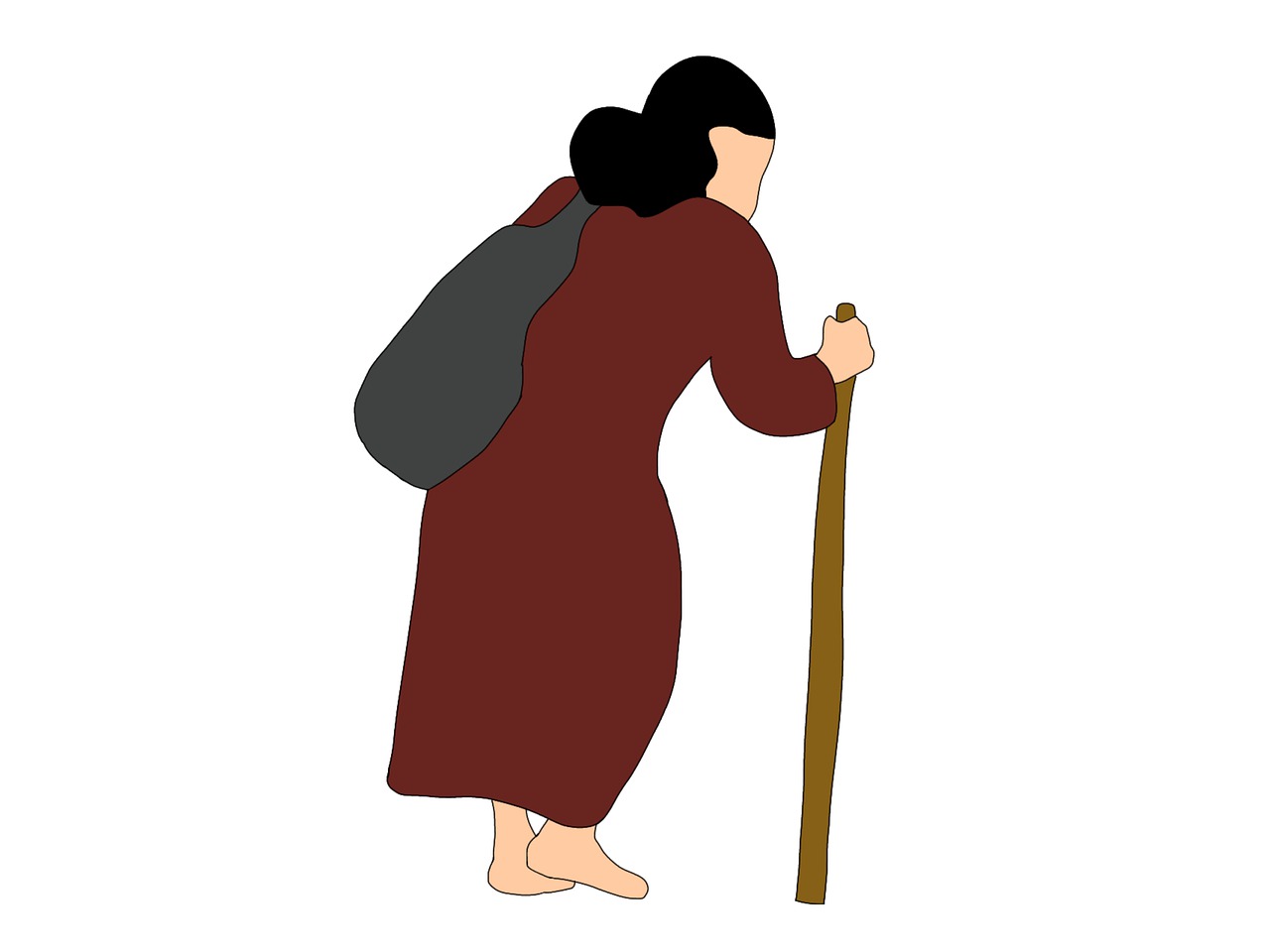 Old Beggar Cartoon