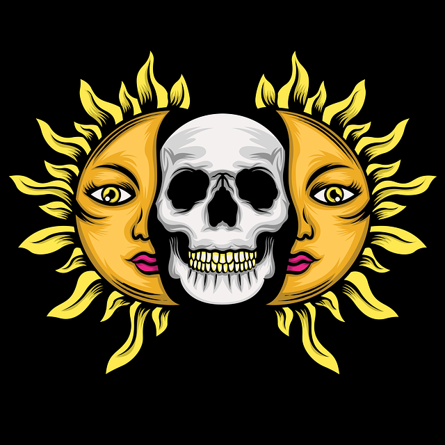 Download Skull, Sun, Two Face. Royalty-Free Stock Illustration Image ...