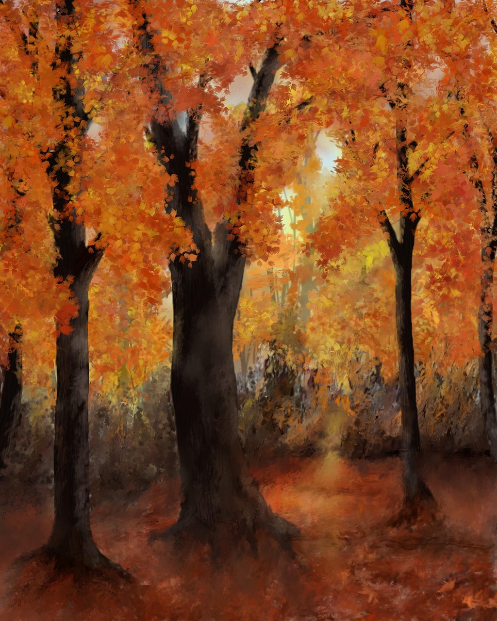 Autumn Painting Forest - Free photo on Pixabay