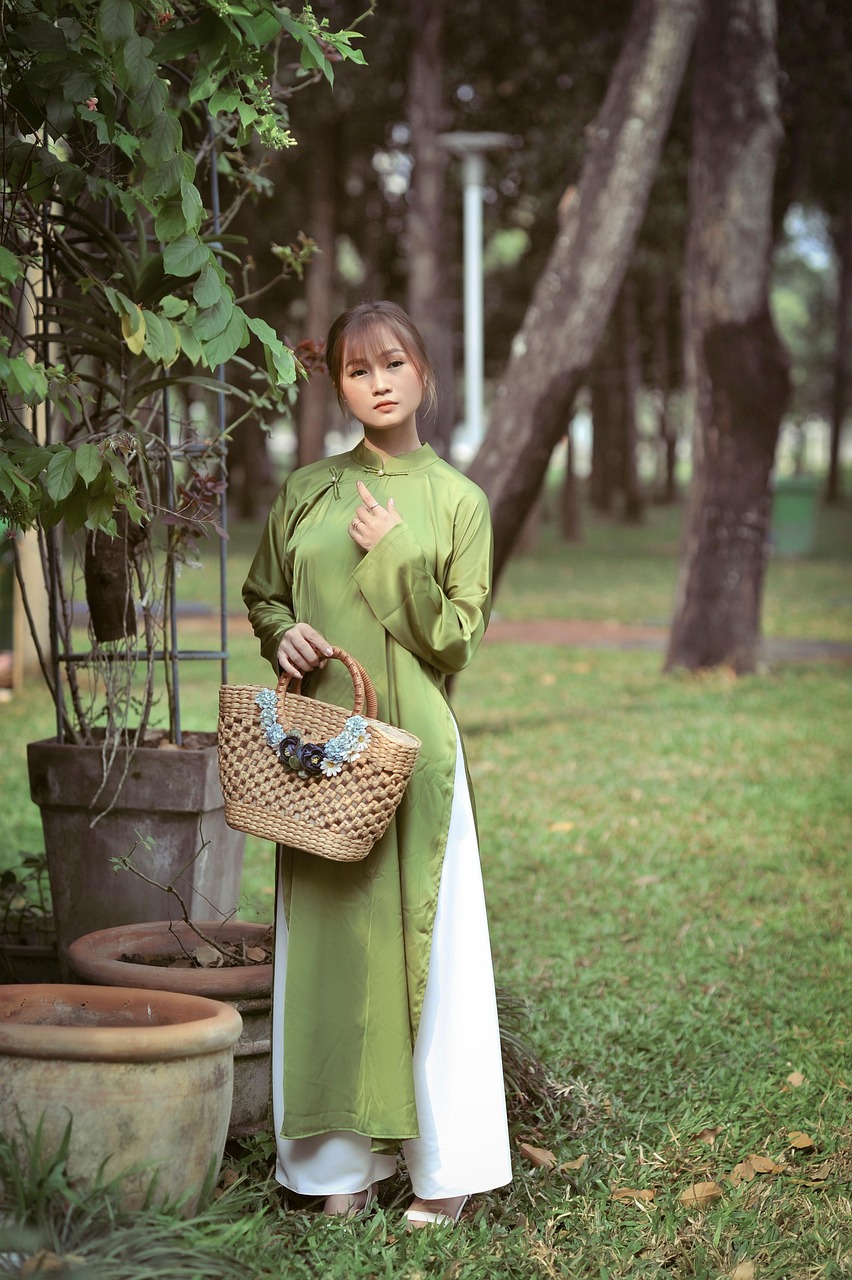 Ao Dai Asian Woman Park Free Photo On Pixabay Pixabay