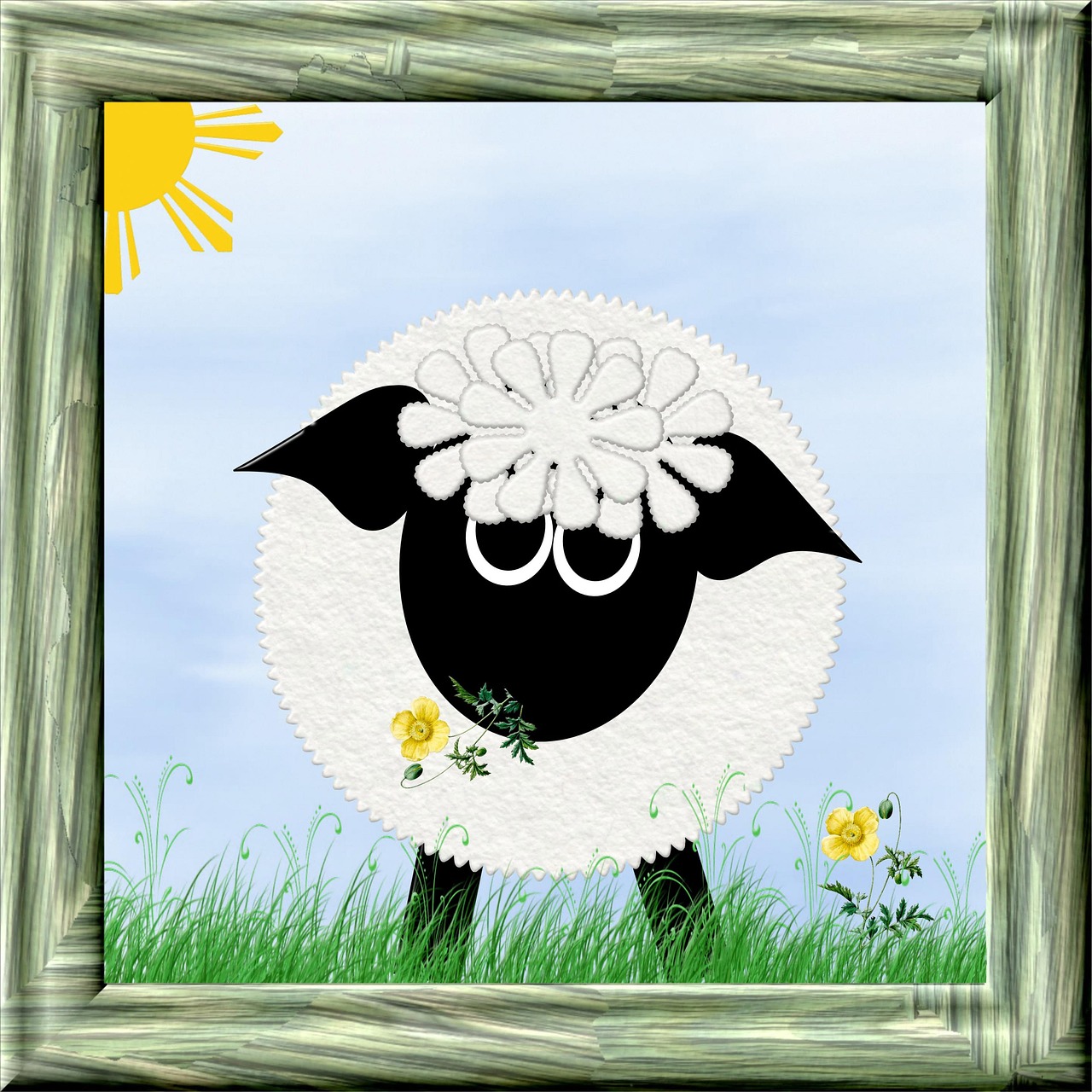 Download Sheep, Frame, Nature. Royalty-Free Stock Illustration Image ...