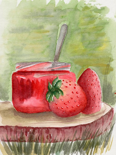 Download Strawberry Jam, Marmalade, Watercolor Painting. Royalty-Free ...