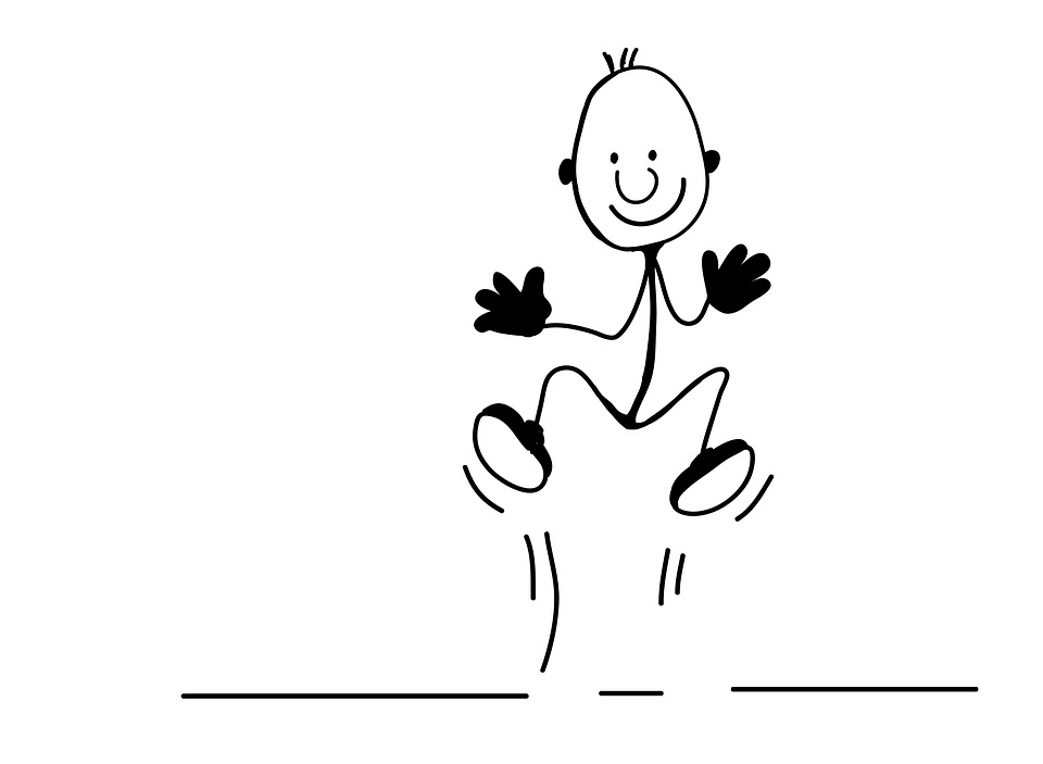 Stick Man Jumping For Joy
