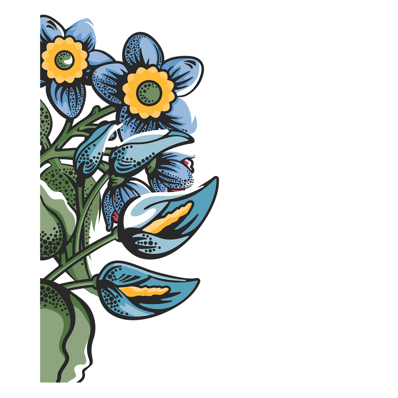 Kwiaty Niebieskie Rysunek - Darmowy obraz na Pixabay - Pixabay