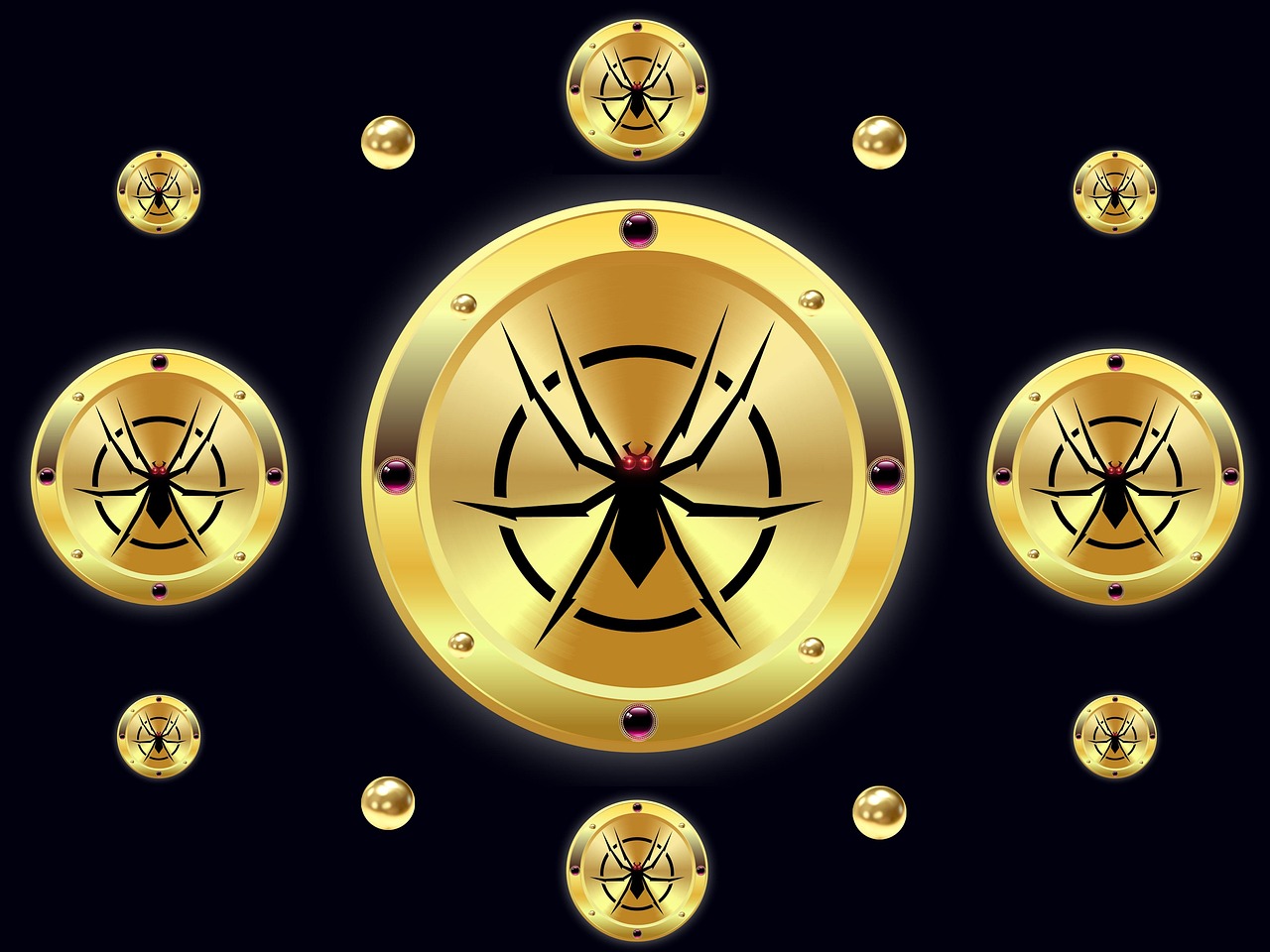 Art Spiders Gold Badges - Free photo on Pixabay