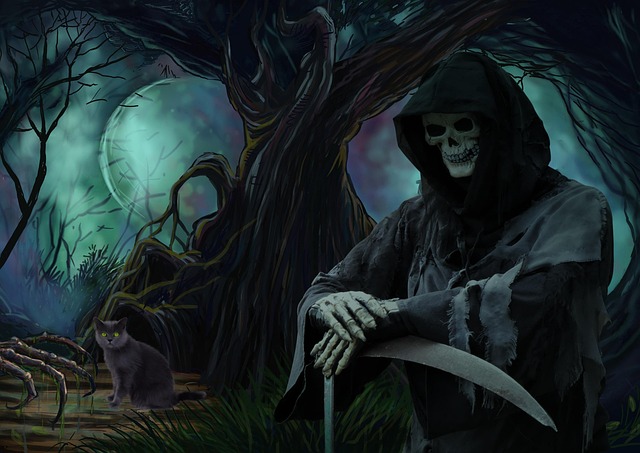 Download Grim Reaper, Forest, Fantasy. Royalty-Free Stock Illustration ...