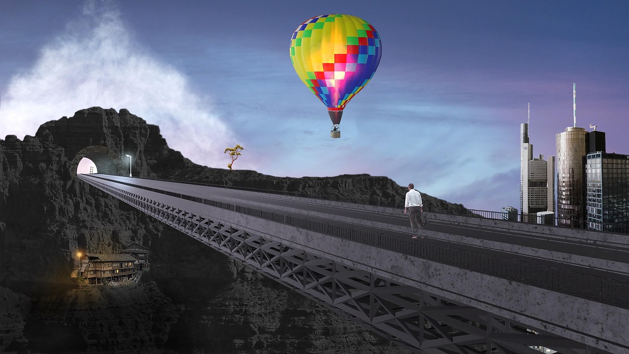 Bridge Mountains Hot Air Balloon - Free photo on Pixabay