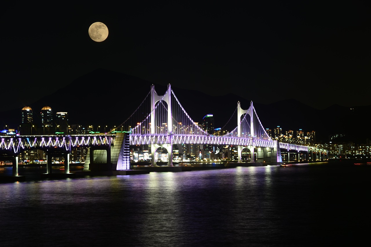 Gwangan Bridge Full Moon Night - Free photo on Pixabay - Pixabay