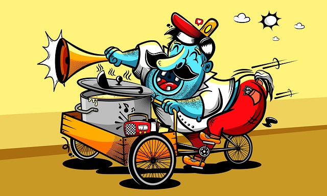 Download Street Vendor, Cartoon, Digital Art. Royalty-Free Stock ...