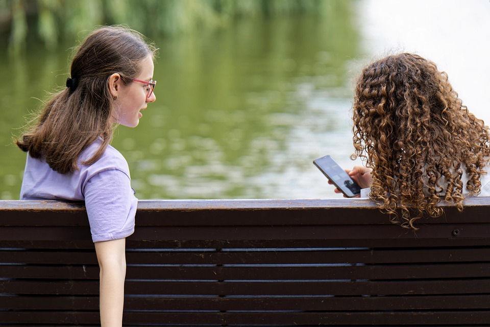 Girls Sitting Bench Free Photo On Pixabay Pixabay