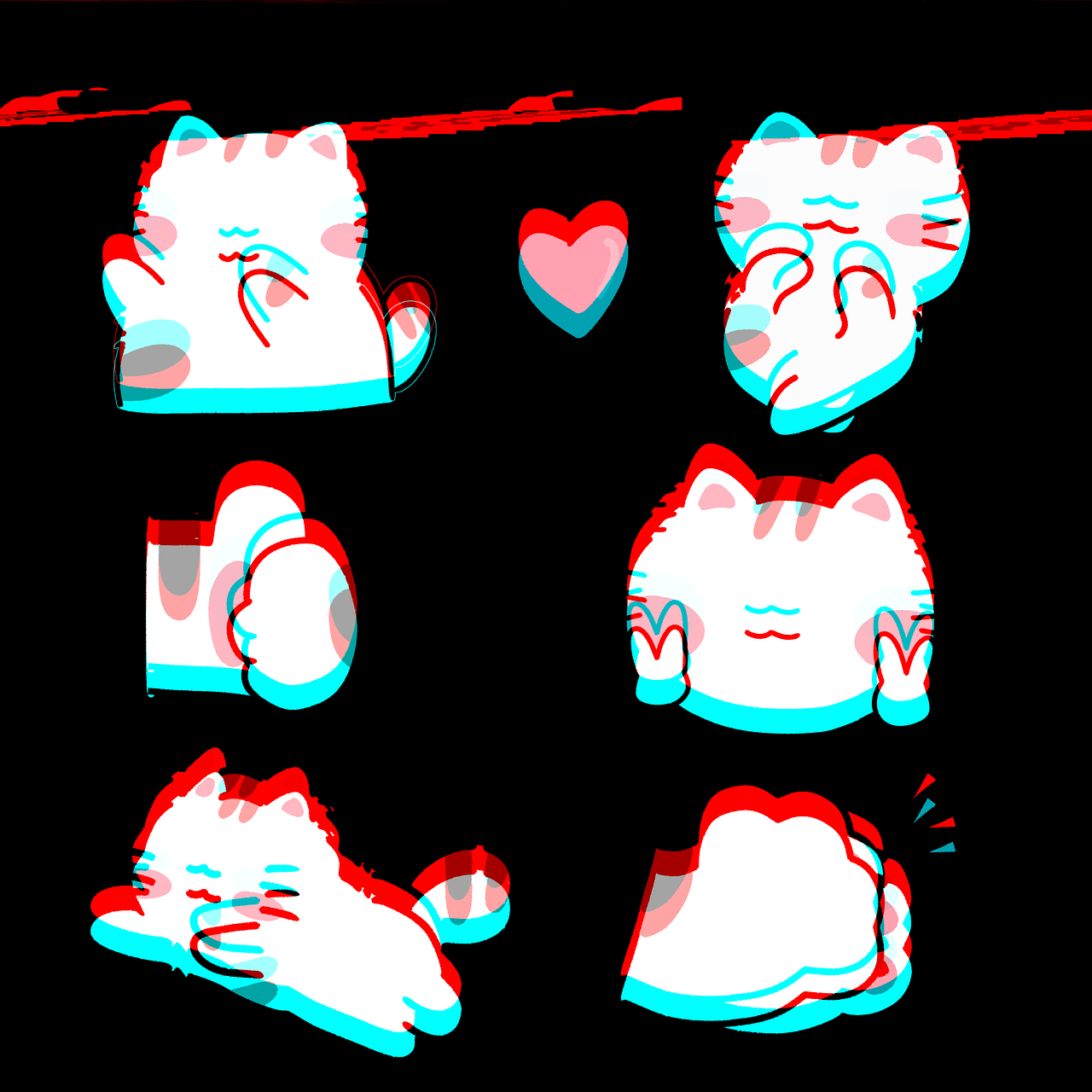 Download Cats, Cartoon Cats, 3D Effect. Royalty-Free Stock Illustration ...
