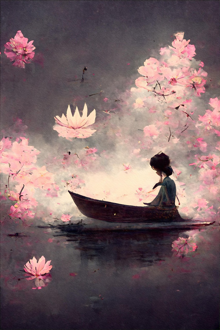 Download Girl, Row-Boat, Flowers. Royalty-Free Stock Illustration Image ...