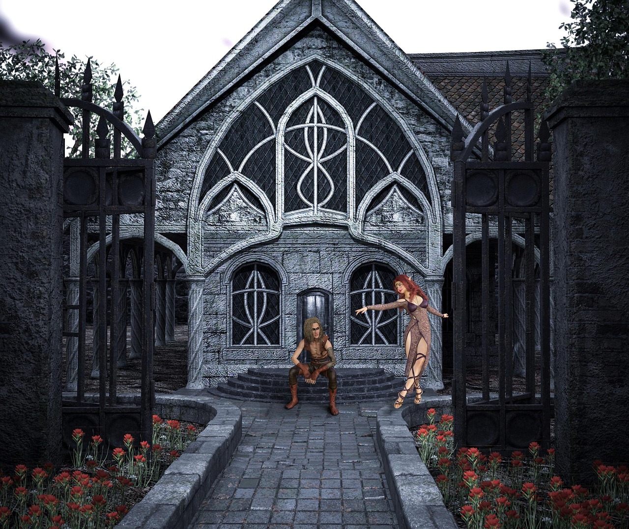 Download Mansion Fantasy Gateway Royalty-Free Stock Illustration Image ...