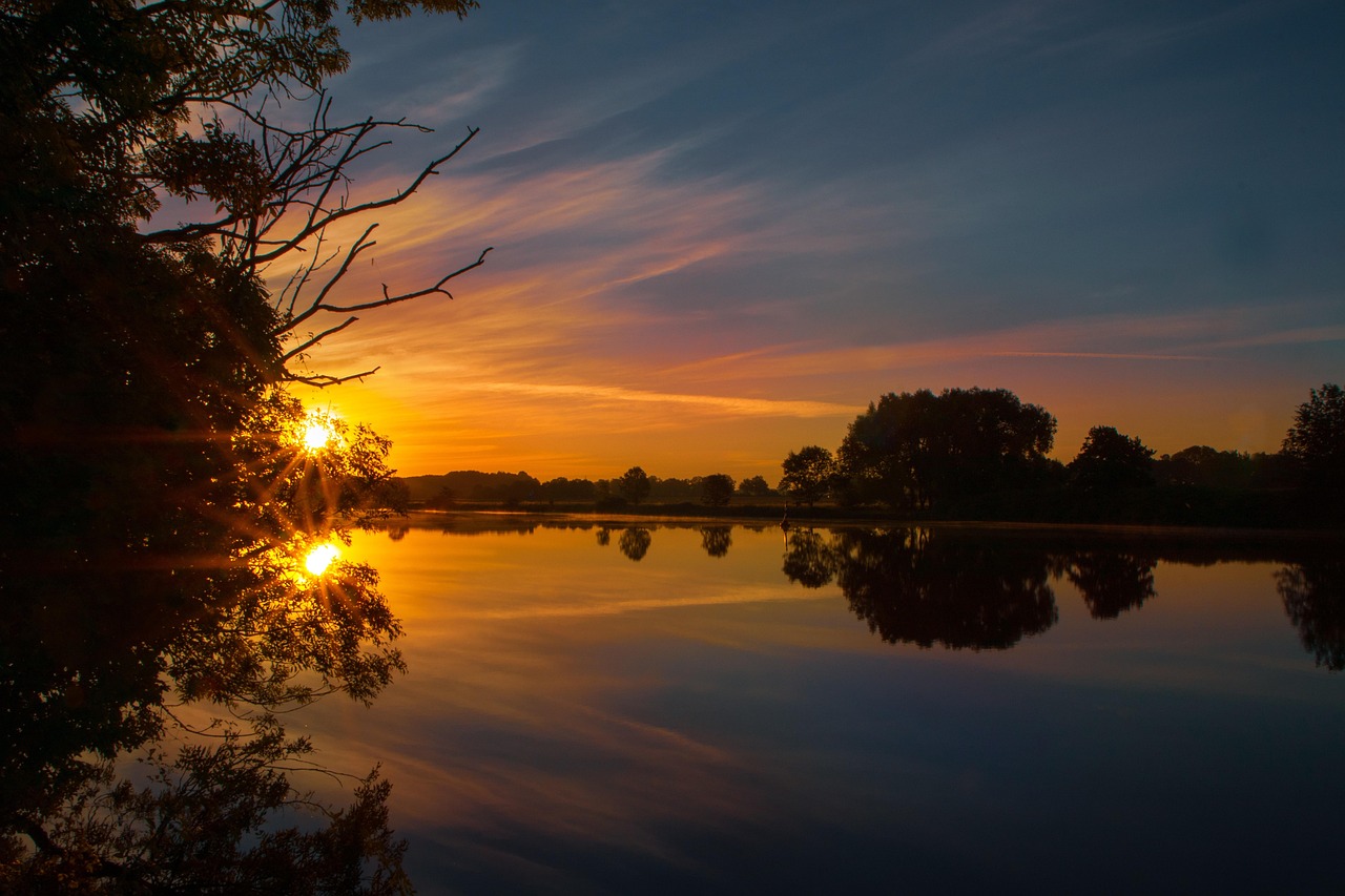Sunrise Weser River Late Summer - Free photo on Pixabay - Pixabay