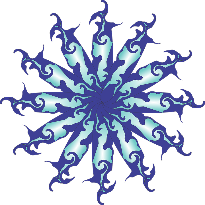 Download Blue Flower Flower Spiral Pattern Royalty Free Stock