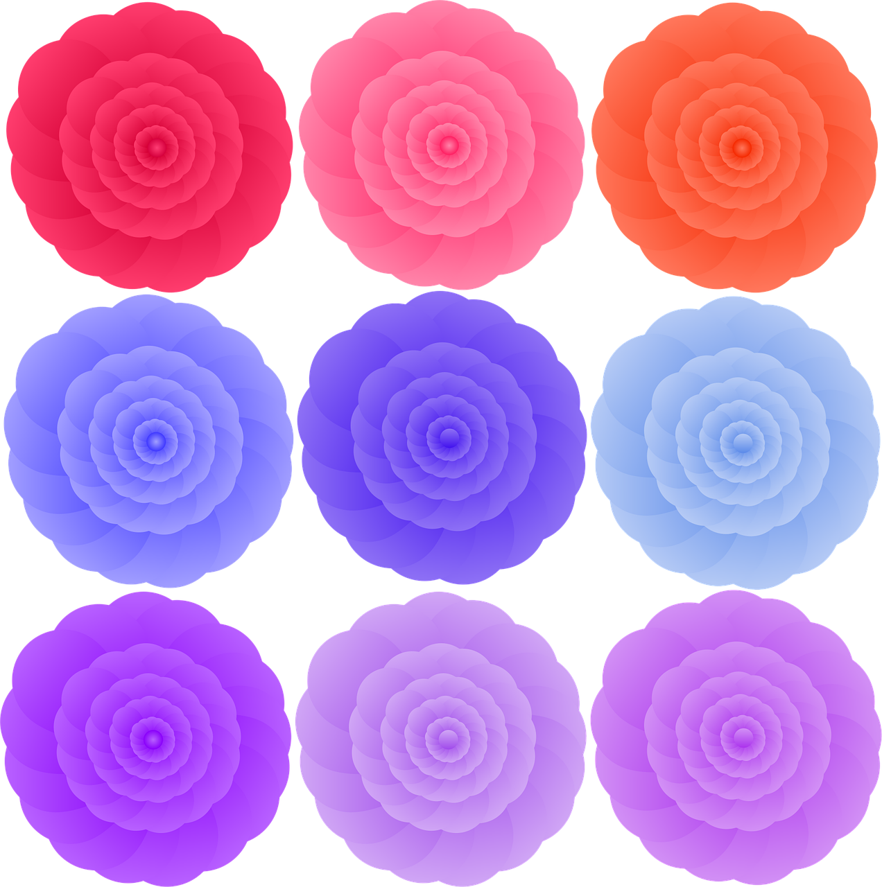 Colorful Flowers Cartoon - Free vector graphic on Pixabay
