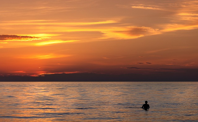 Sunset Swimming Ocean - Free photo on Pixabay