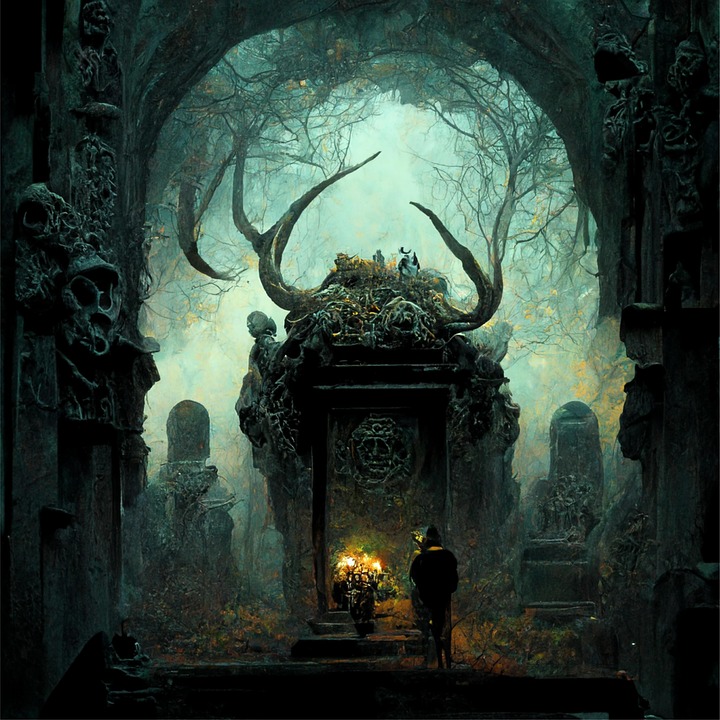 Download Cursed Graveyard, Treasure, Fantasy Adventure. Royalty-Free ...