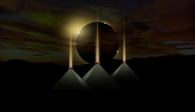 Download Pyramids, Night Sky, Solar Eclipse. Royalty-Free Stock ...