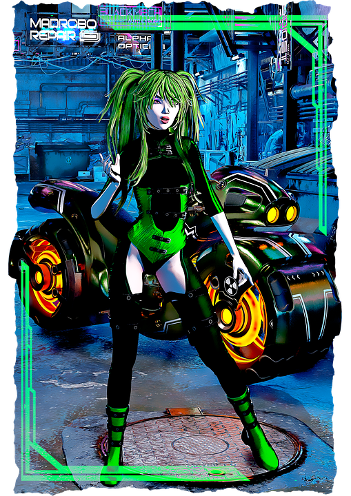 Download Cyberpunk, Cartoon, Biker. Royalty-Free Stock Illustration ...