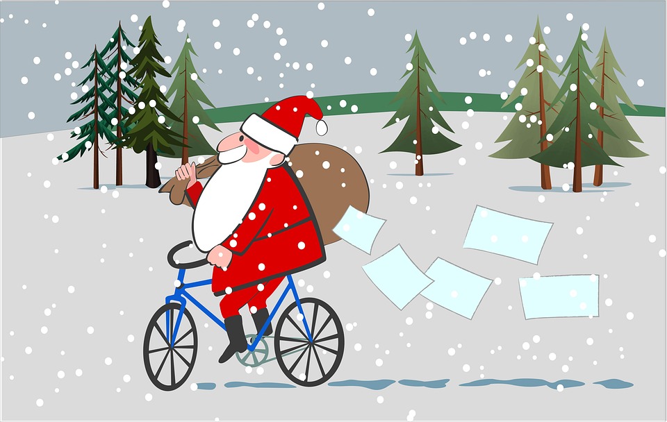 Download Santa Claus, Nature, Biking. Royalty-Free Stock Illustration ...