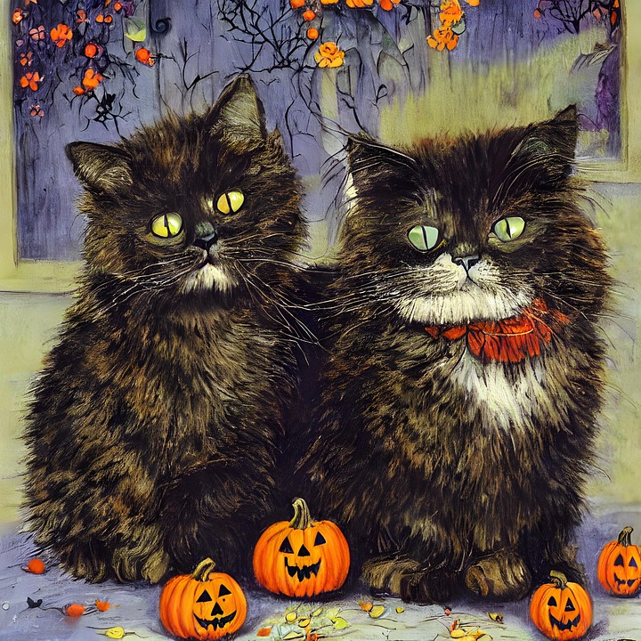 Download Halloween, Cats, Pumpkins. Royalty-Free Stock Illustration ...