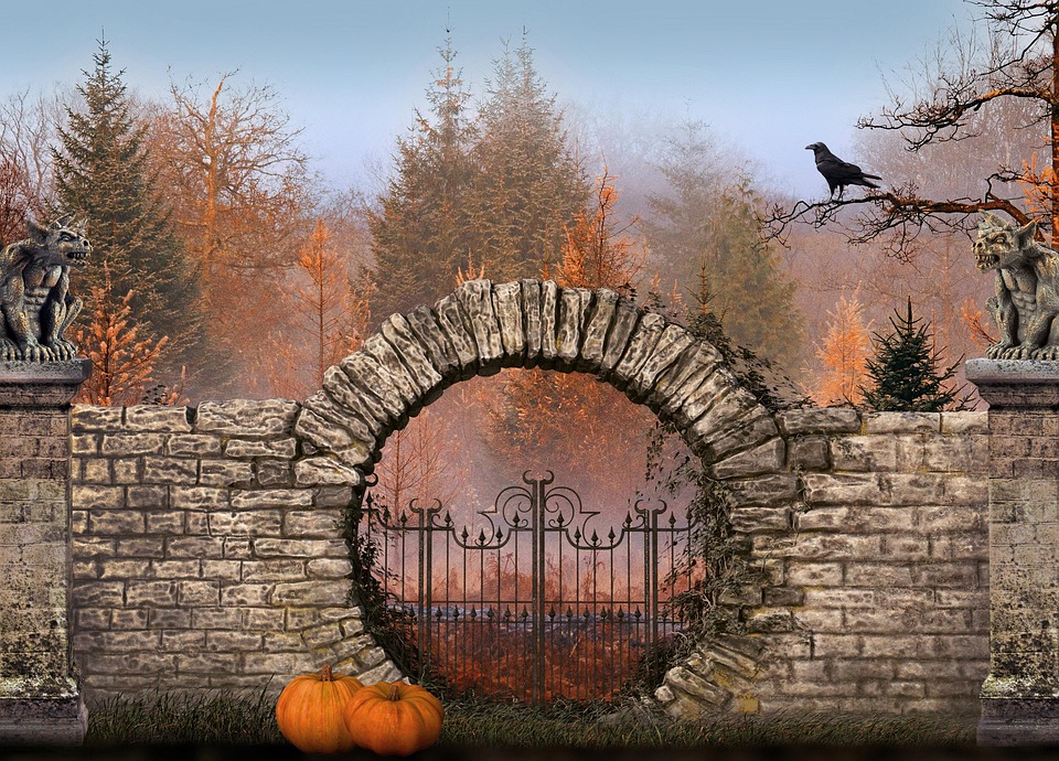 Download The Park, Gate, Halloween Background. Royalty-Free Stock ...