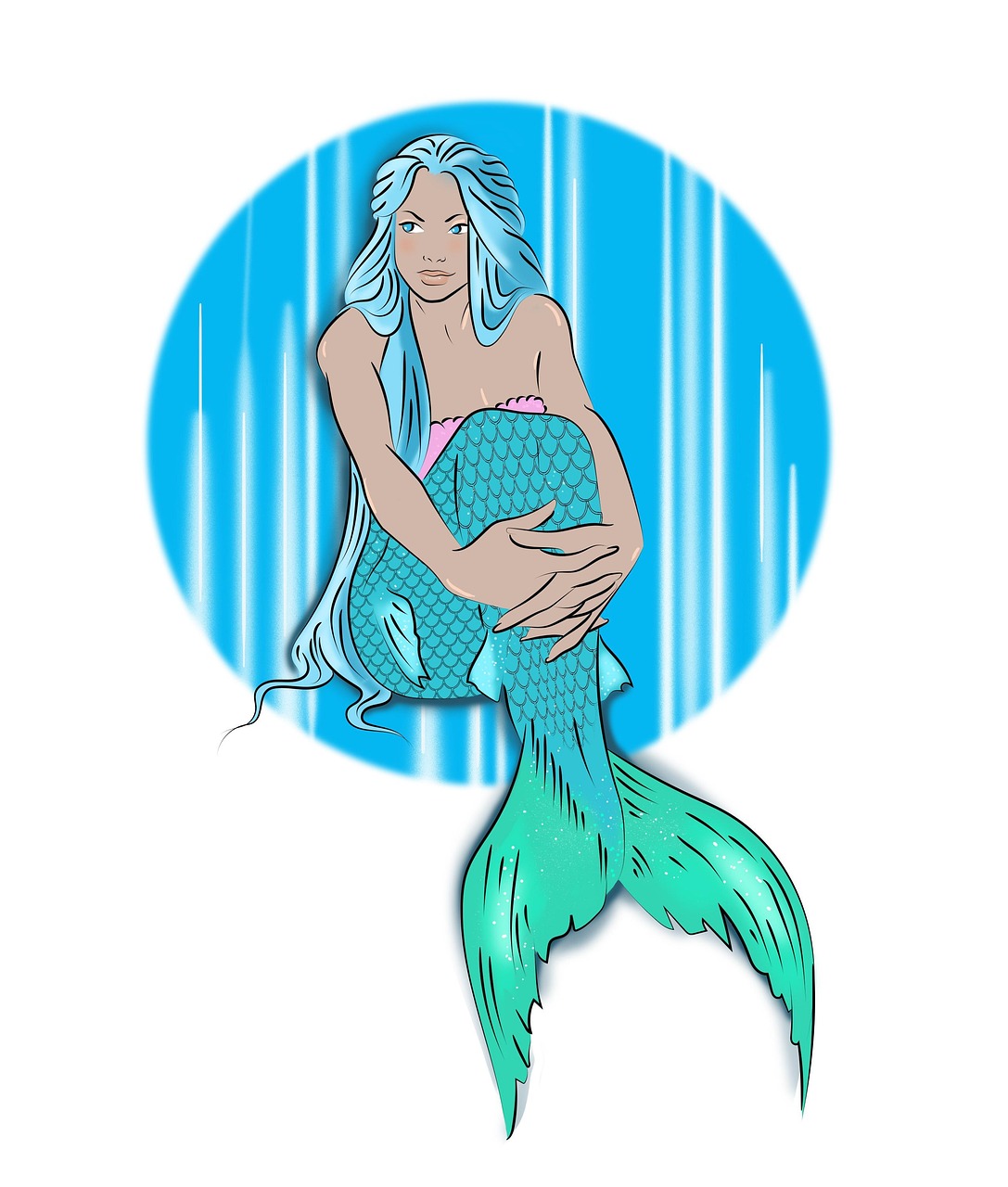 Mermaid Drawing Dark-Skinned - Free photo on Pixabay - Pixabay