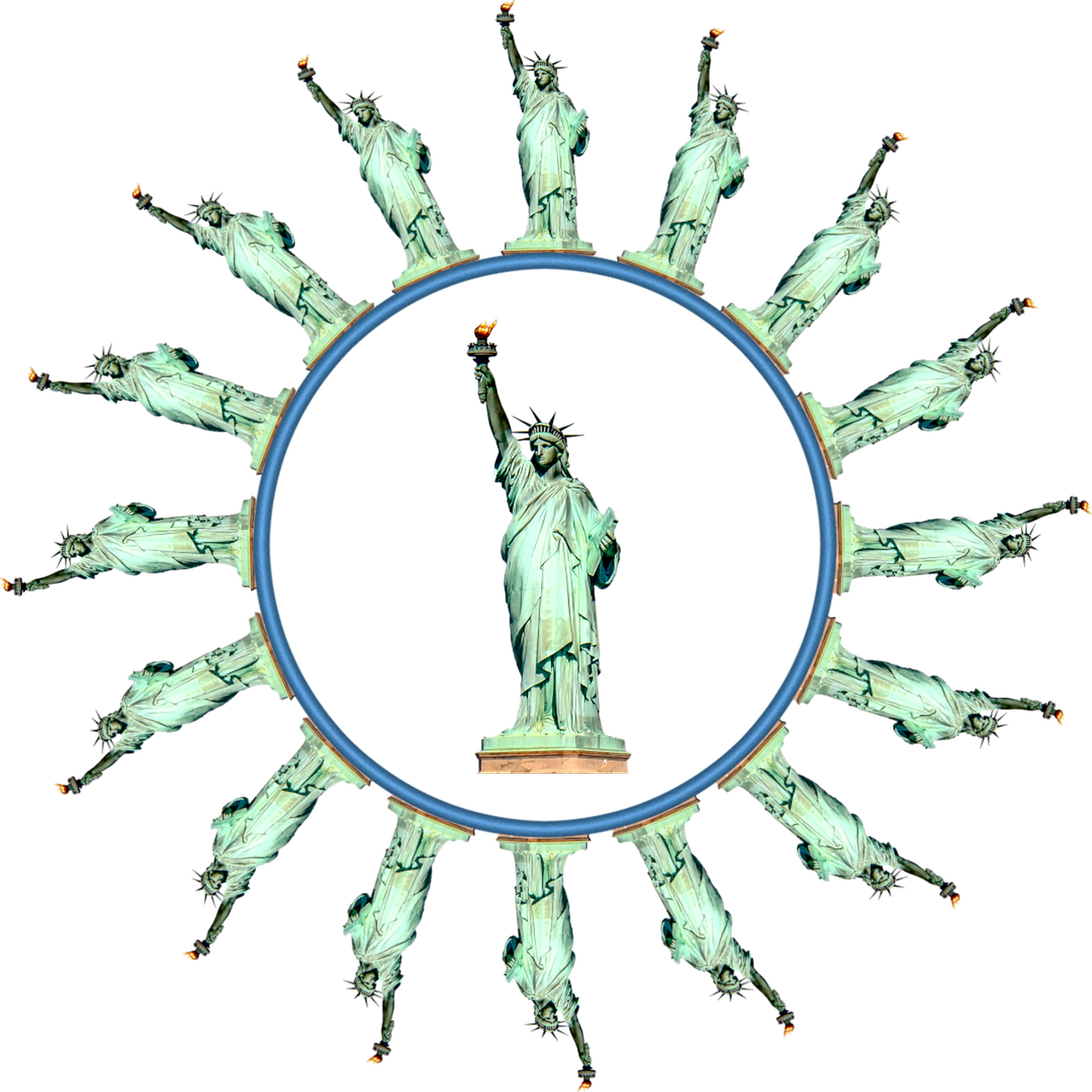 Download Statue Of Liberty Round Circle Royalty-Free Stock Illustration ...