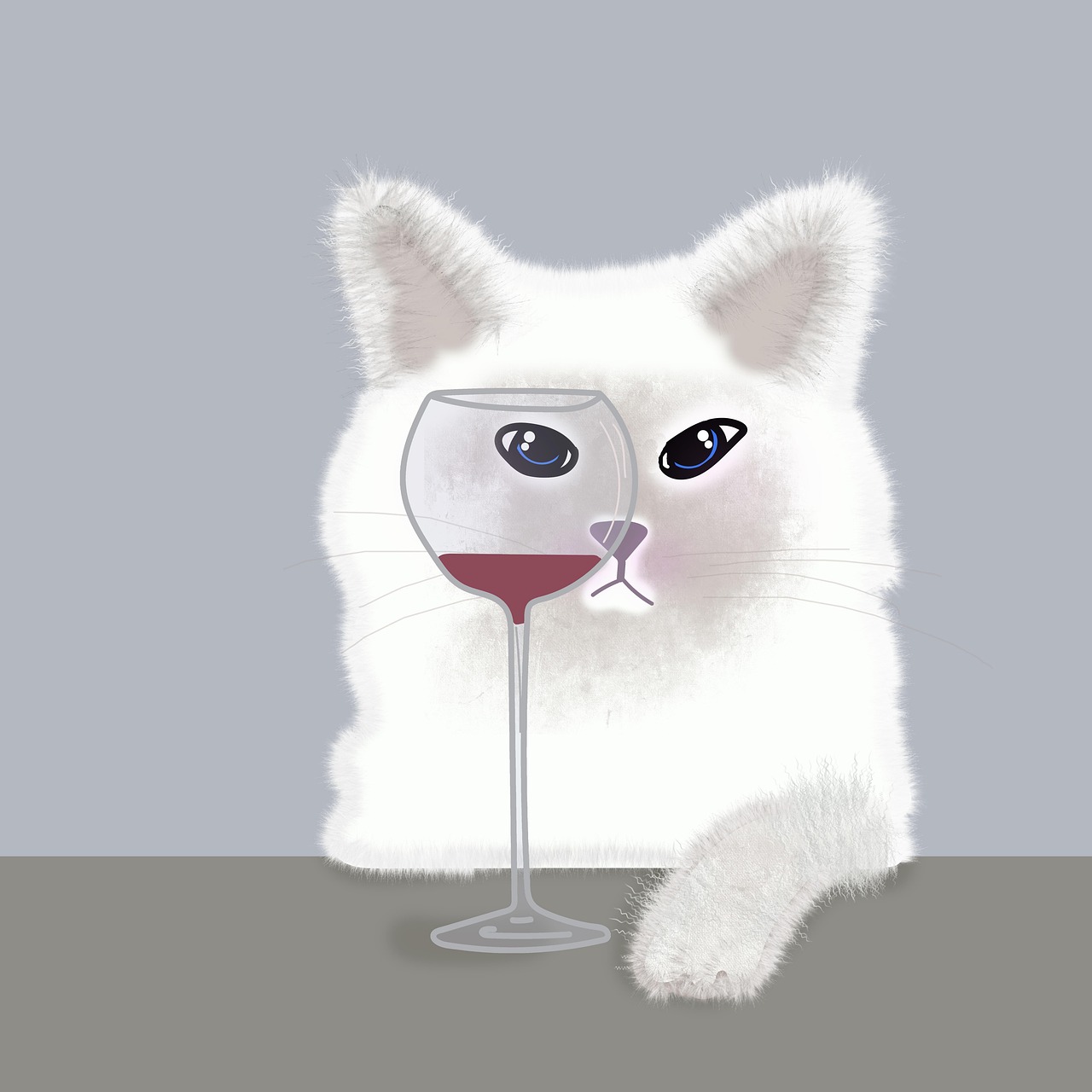 Gatos Bebiendo Vino