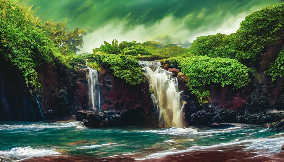 Ai Generiert Wasserfall Malen - Kostenloses Foto auf Pixabay