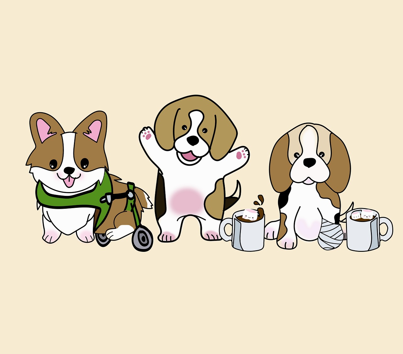 Download Puppies, Dogs, Physical Disability. Royalty-Free Stock ...