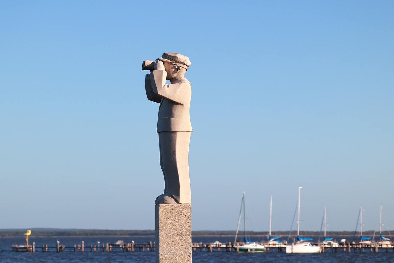 Sculpture Man With Binoculars