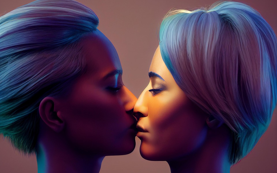 Download Lesbians Ladies To Kiss Royalty Free Stock Illustration