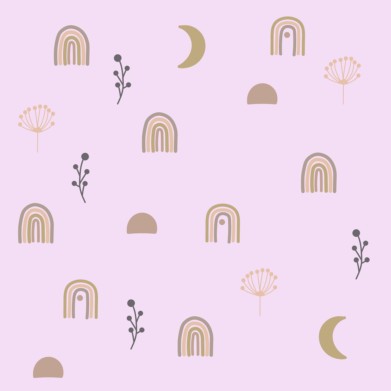 Download Plants, Rainbow, Pattern. Royalty-Free Stock Illustration ...