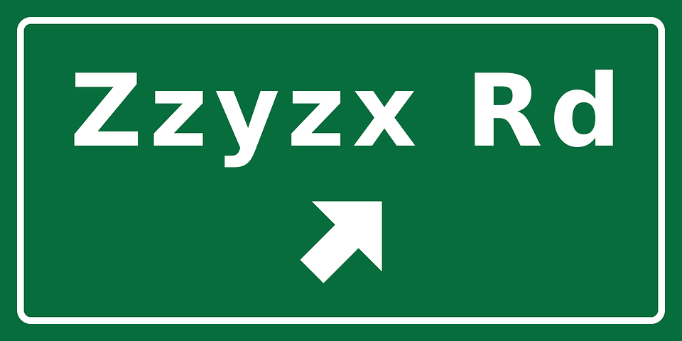 Zzyzx 도로 표지판 Zzzx 기호 - Pixabay의 무료 벡터 그래픽 - Pixabay