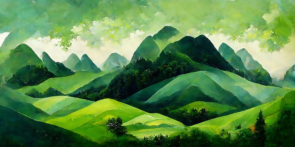 Download Mountains, Trees, Valley. Royalty-Free Stock Illustration ...