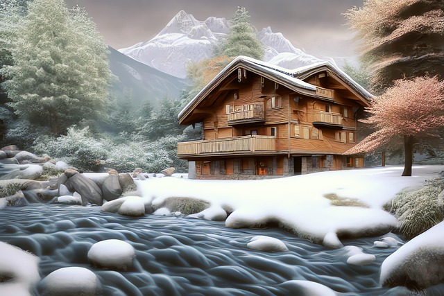Winter Chalet River - Free image on Pixabay
