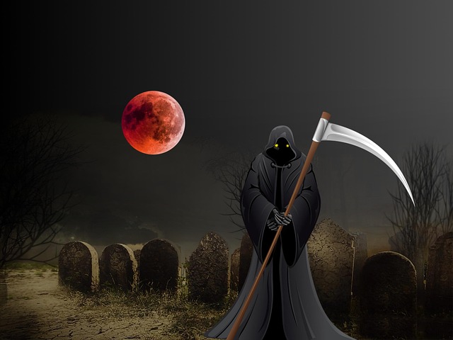 Makam Bulan Merah Grim Reaper - Gambar gratis di Pixabay