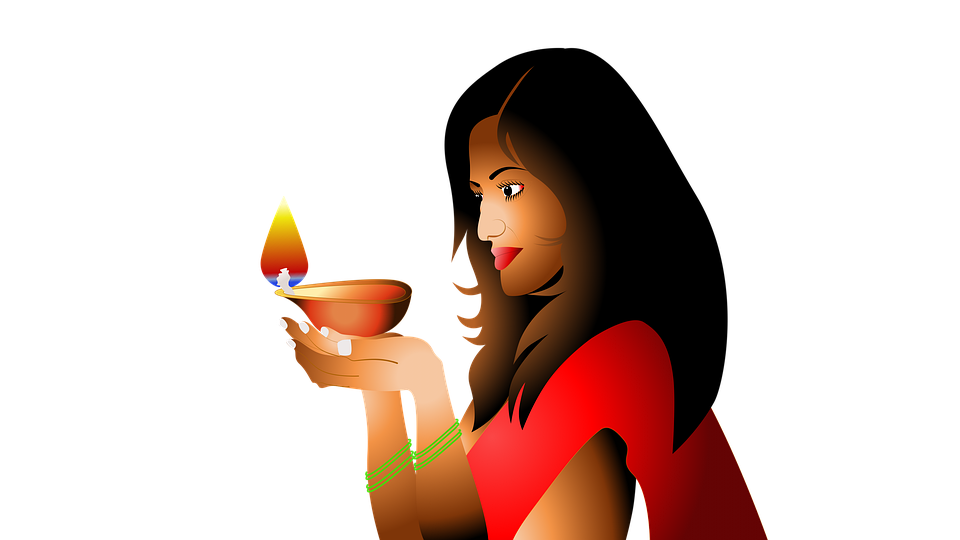 Download Woman, Diya, Diwali. Royalty-Free Stock Illustration Image ...