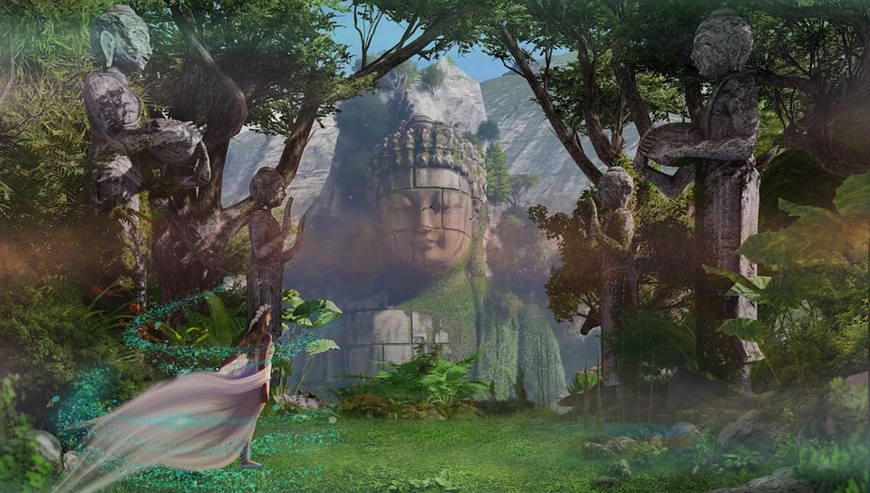 Download Trees, Stone Statue, Forest. Royalty-Free Stock Illustration ...