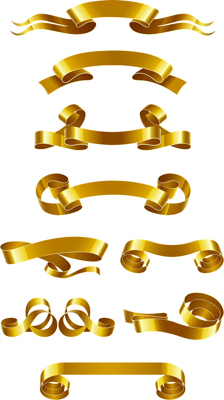 Golden Ribbons Banners - Free image on Pixabay