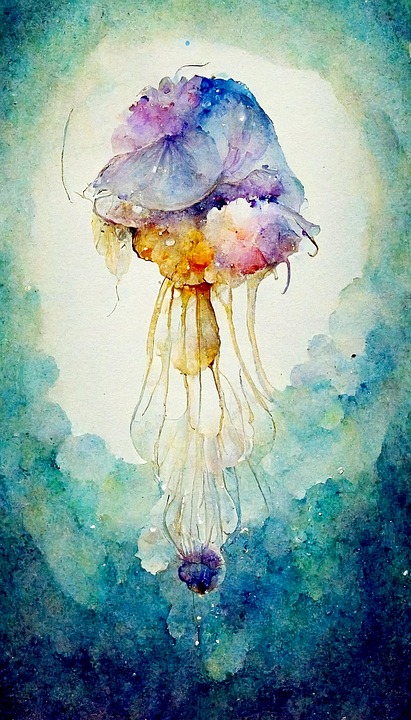 Download Jellyfish, Deep Sea, Watercolor. Royalty-Free Stock ...